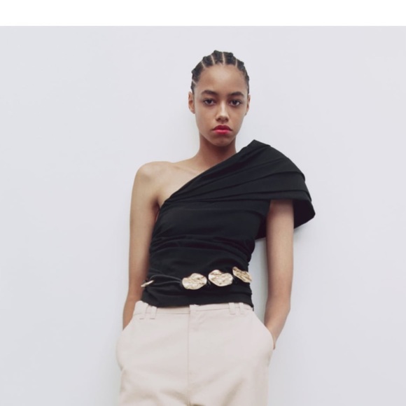 Zara | Tops | Zara One Shoulder Draped Top | Poshmark